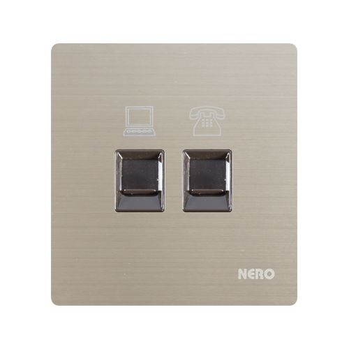 NERO TELEPHONE + DATA OUTLET V8 V8PHPCA STAINLESS – trademall.id