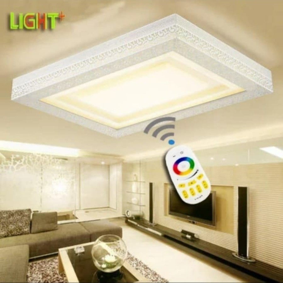 lampu led square panel 96watt RGB remote control – trademall.id