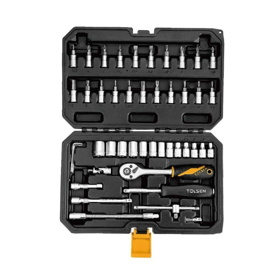 Mata Socket 46 Pcs Socket Ratchet Set Tool Box TOLSEN – trademall.id