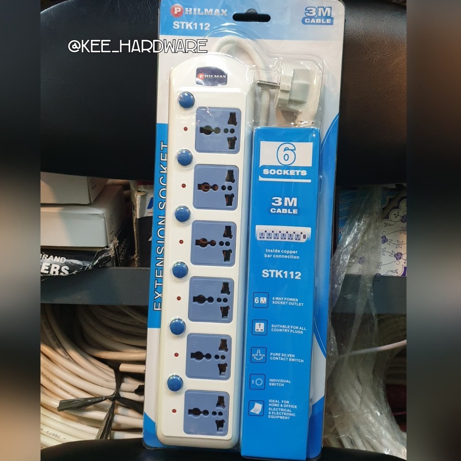 Philmax Stop Kontak 6 Lubang – trademall.id