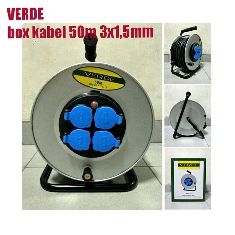 Kabel roll box kabel VERDE 50meter kabel 3×1.5mm ada penutup – trademall.id