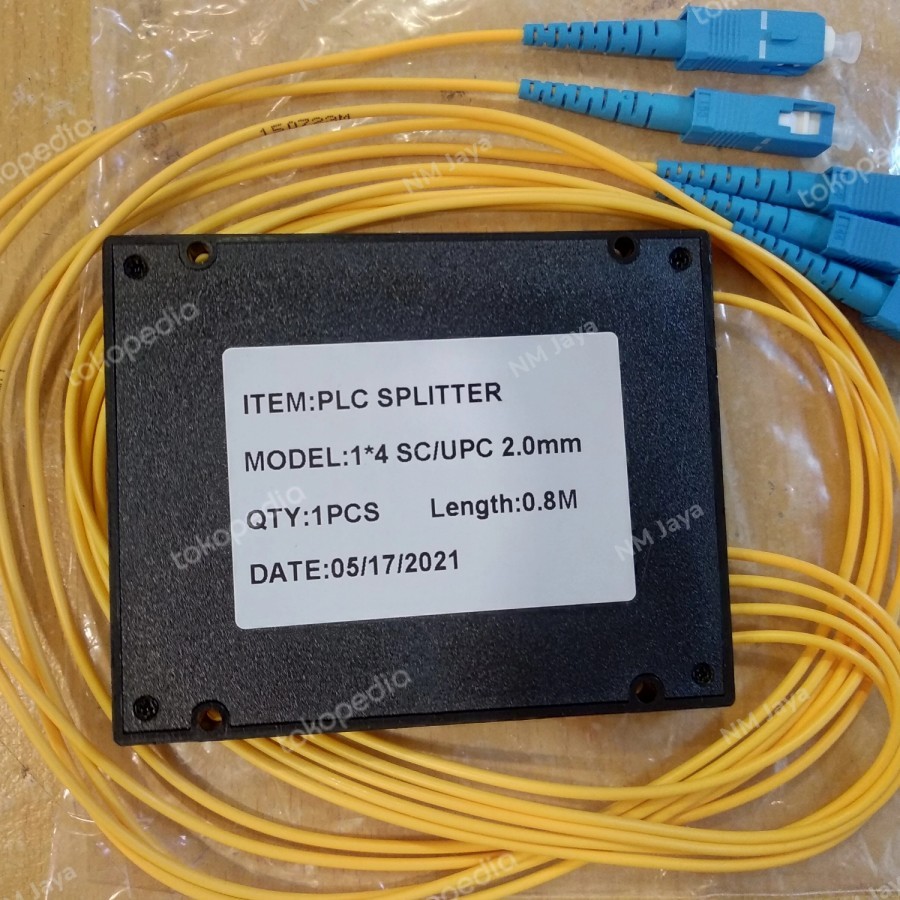 PLC Splitter 1:4 SC UPC Fiber Optik 2.0mm 0.8meter – trademall.id