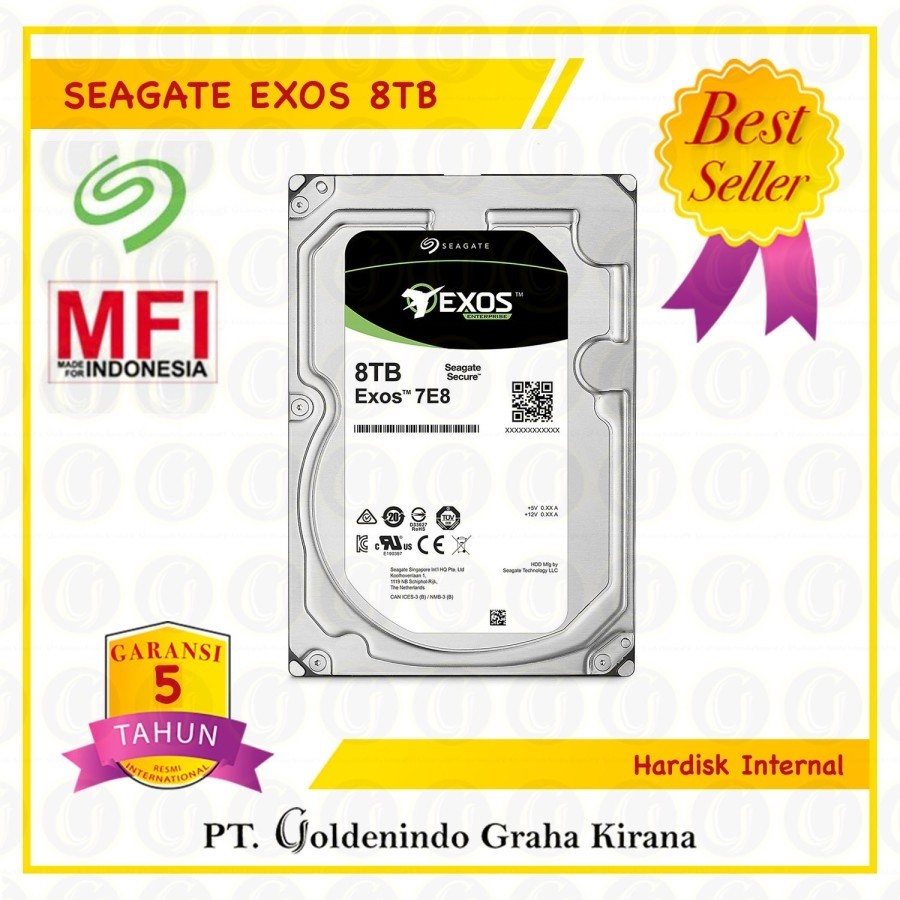 Seagate Exos 8TB / Enterprise Hardisk / Server HDD / Garansi 5 tahun ...