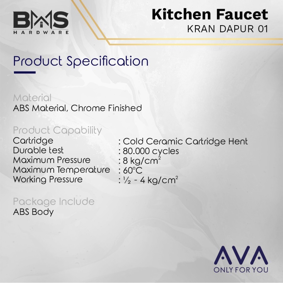 AVA Kran Dapur – Plastik ABS Keran Angsa / Kitchen Faucet 01 – trademall.id