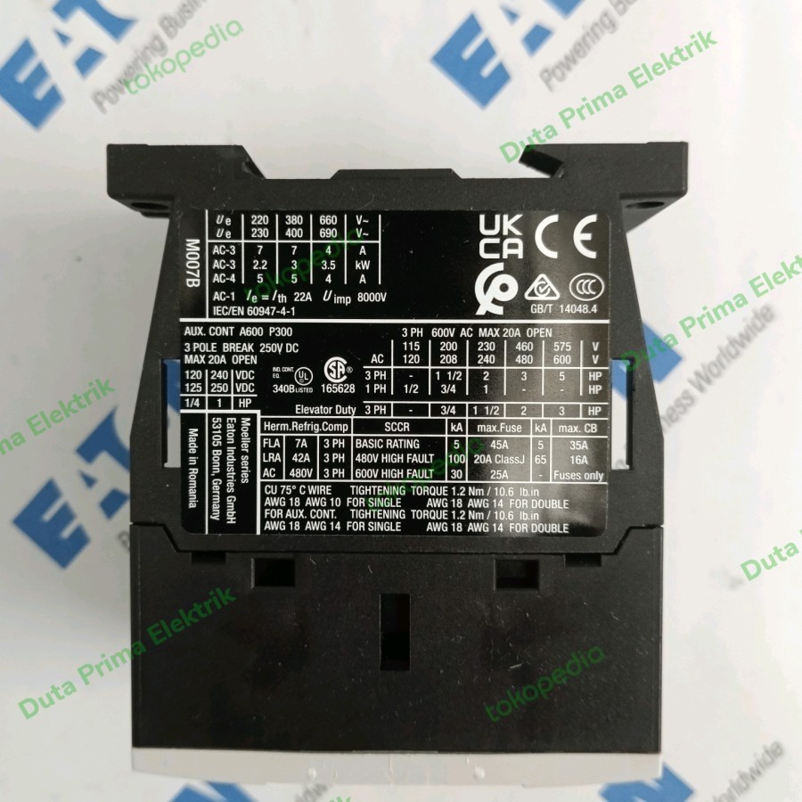 DILM7-10 230V50HZ,240V60HZ EATON Moeller – Contactor DILM – trademall.id