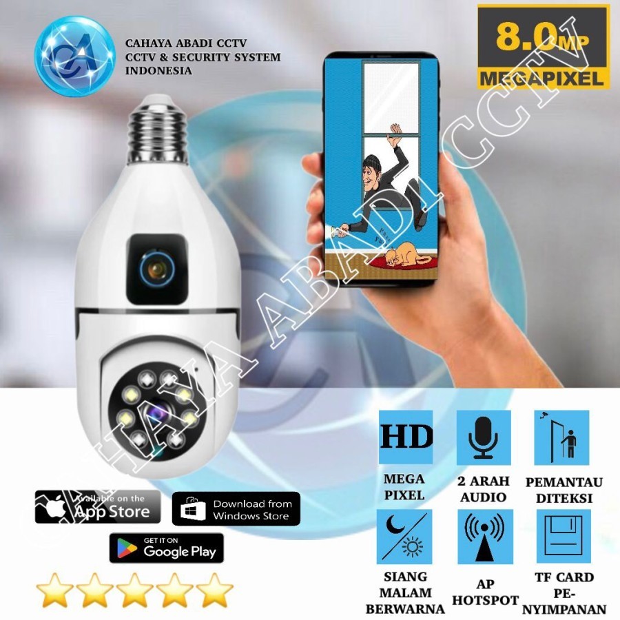 IP BOHLAM PTZ 8MP DOUBLE LENSA/DUAL LENSA 8MP IP CCTV PTZ DOME – trademall.id